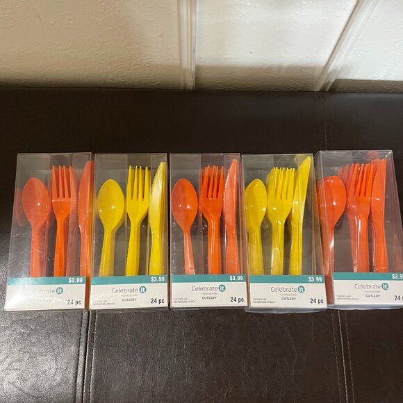 Celebrate It | Kitchen | Celebrate It Cutlery Yellow And Orange 5 Of ...